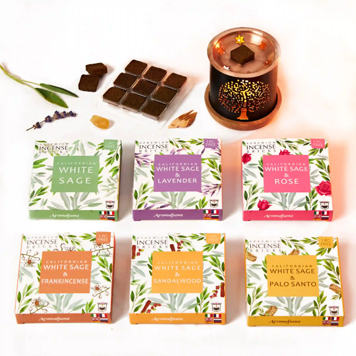 White Sage Incense Bricks Mega Set | Bulk Smudging – Aromafume ...