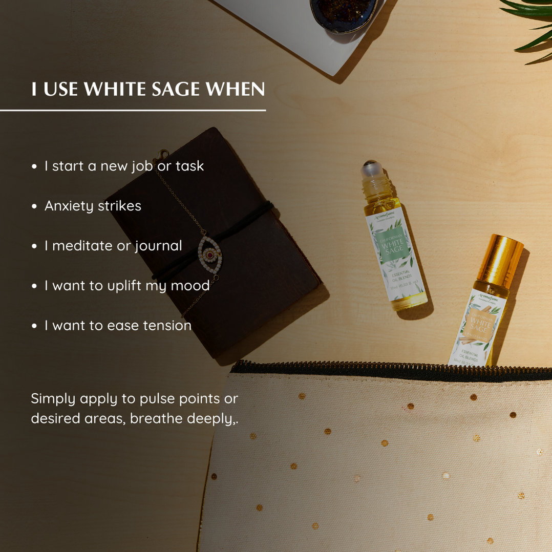 White Sage & Rose Roll-On | White Sage Smudge Oil – Aromafume ...